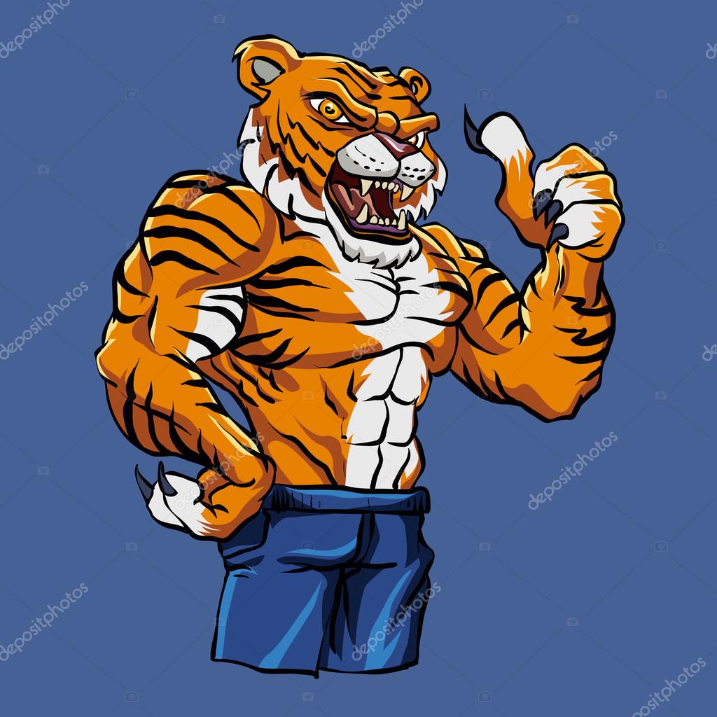 Tiger Fighting Mascot Vector Illustration Stock Vector Image by ...