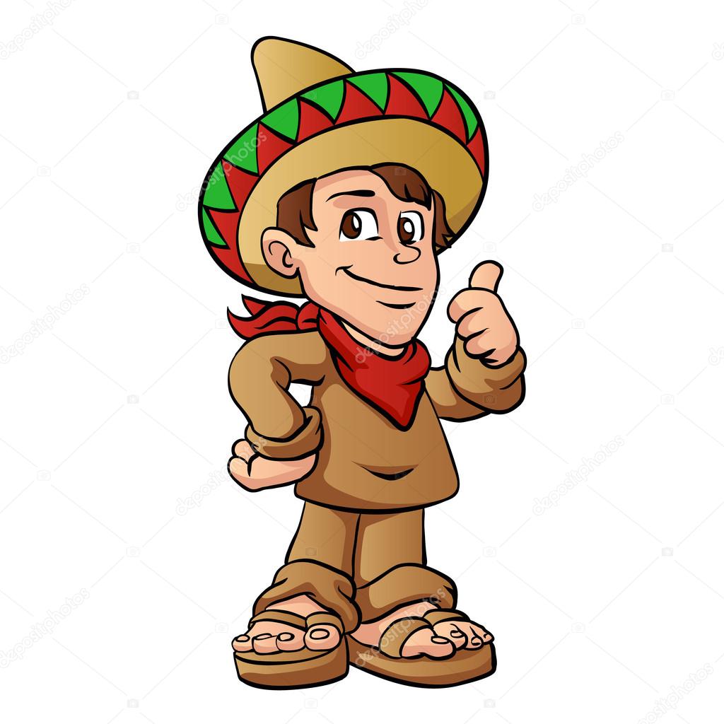 Ilustración de cartoon.vector niño mexicano vector, gráfico vectorial ...