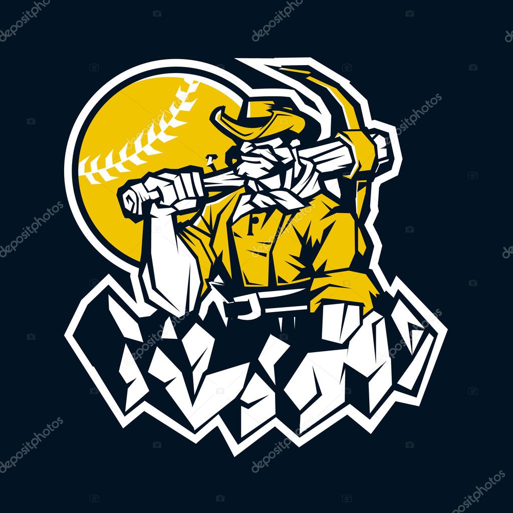 Miner prospector baseball mascot .Logo baseball sport Stock Vector ...