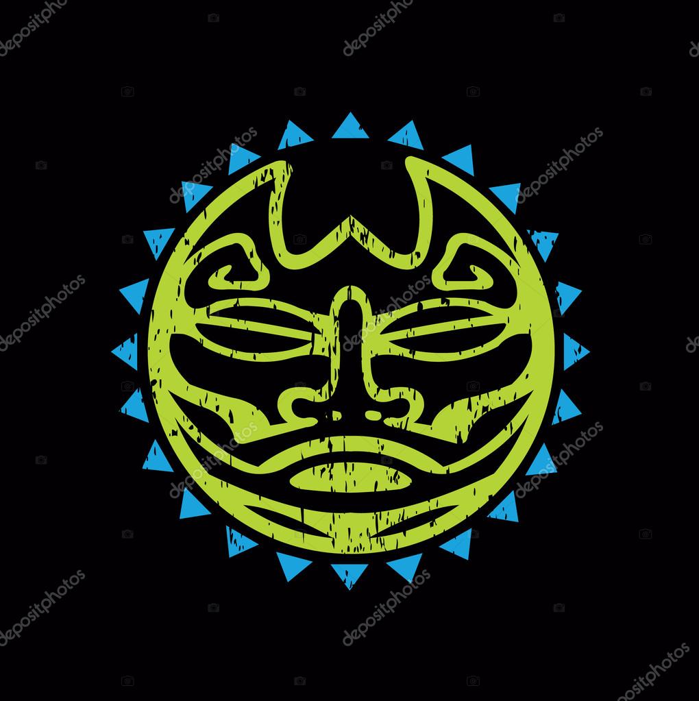 Sun Tribal mask ,polynesian tattoo styled Stock Vector Image by ...
