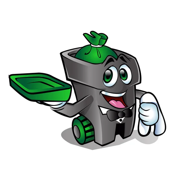 Vector illustration of a cartoon trash can. - Stock Image - Everypixel
