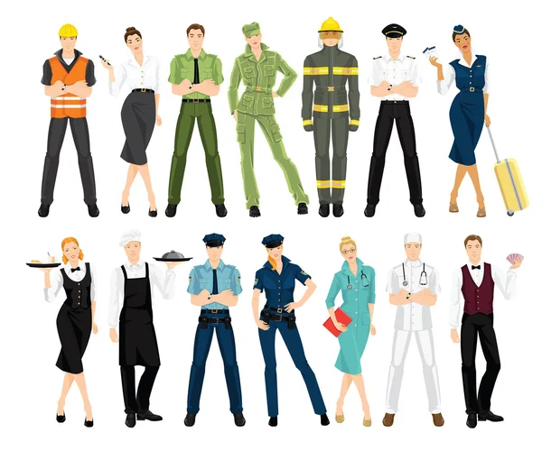 Cartoon characters of different professions — Stock Vector ...