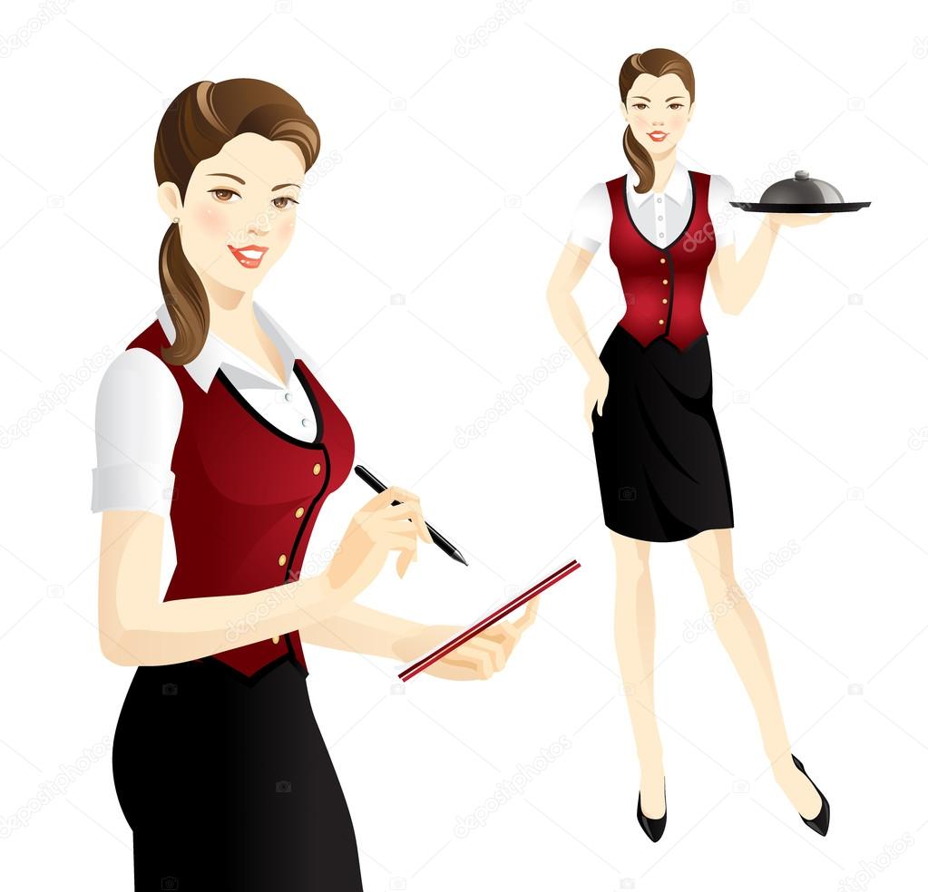 Waitress in uniform Stock Vector Image by ©Joycolor #82625514