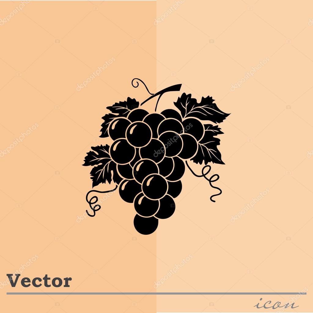 Grapes bunch with leaves icon Stock Vector by ©Victory-stoker 107582610