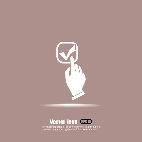 Finger pressing check mark — Stock Vector © Victory-stoker #86927178