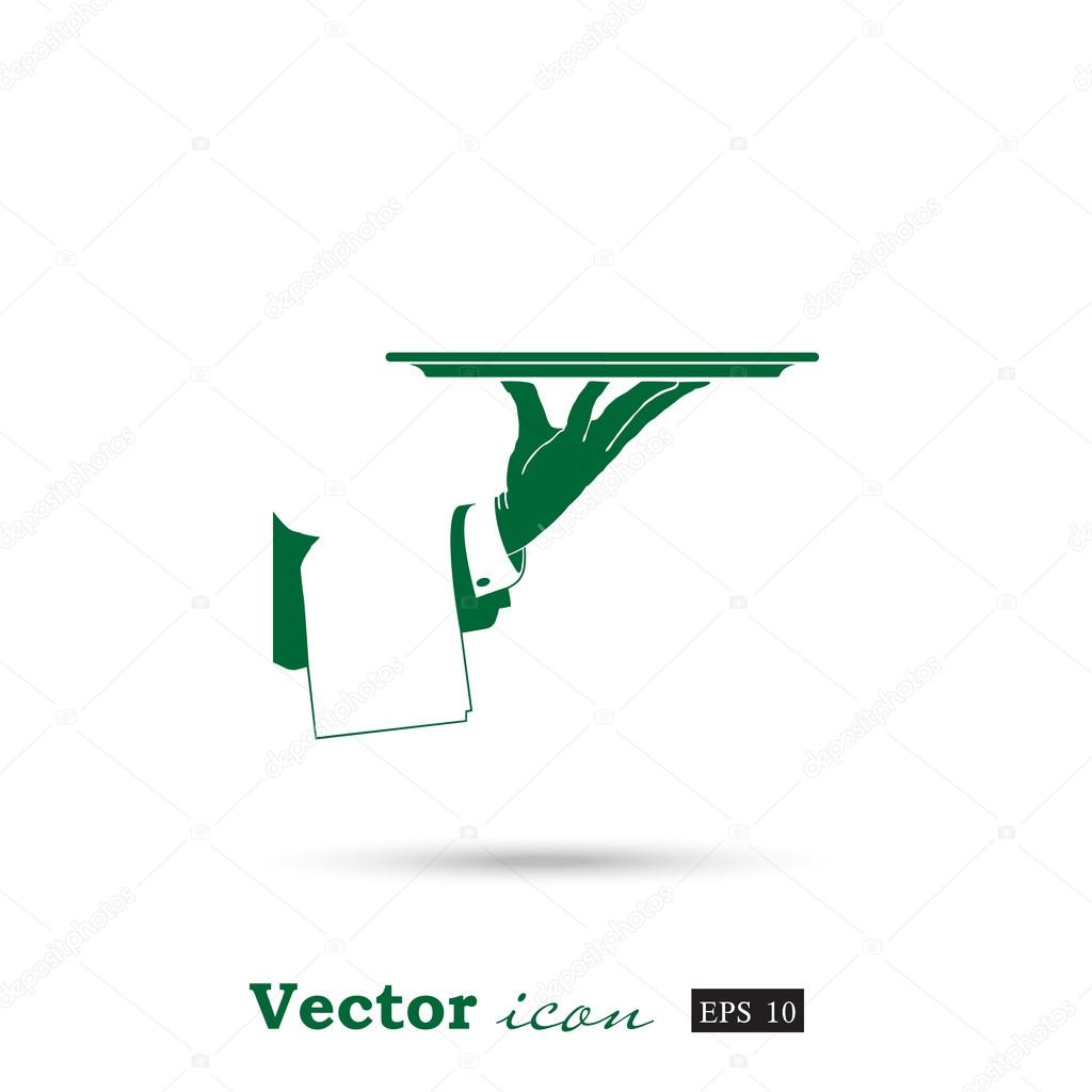 Human hand with a tray icon Stock Vector Image by ©Victory-stoker #86282494