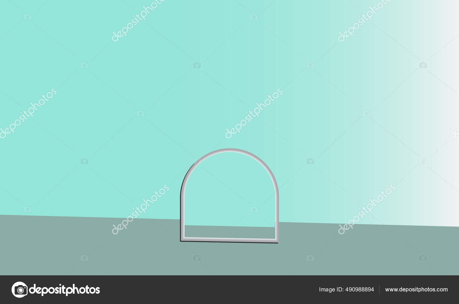 Empty Room Green Wall Window Background Stock Vector by ...