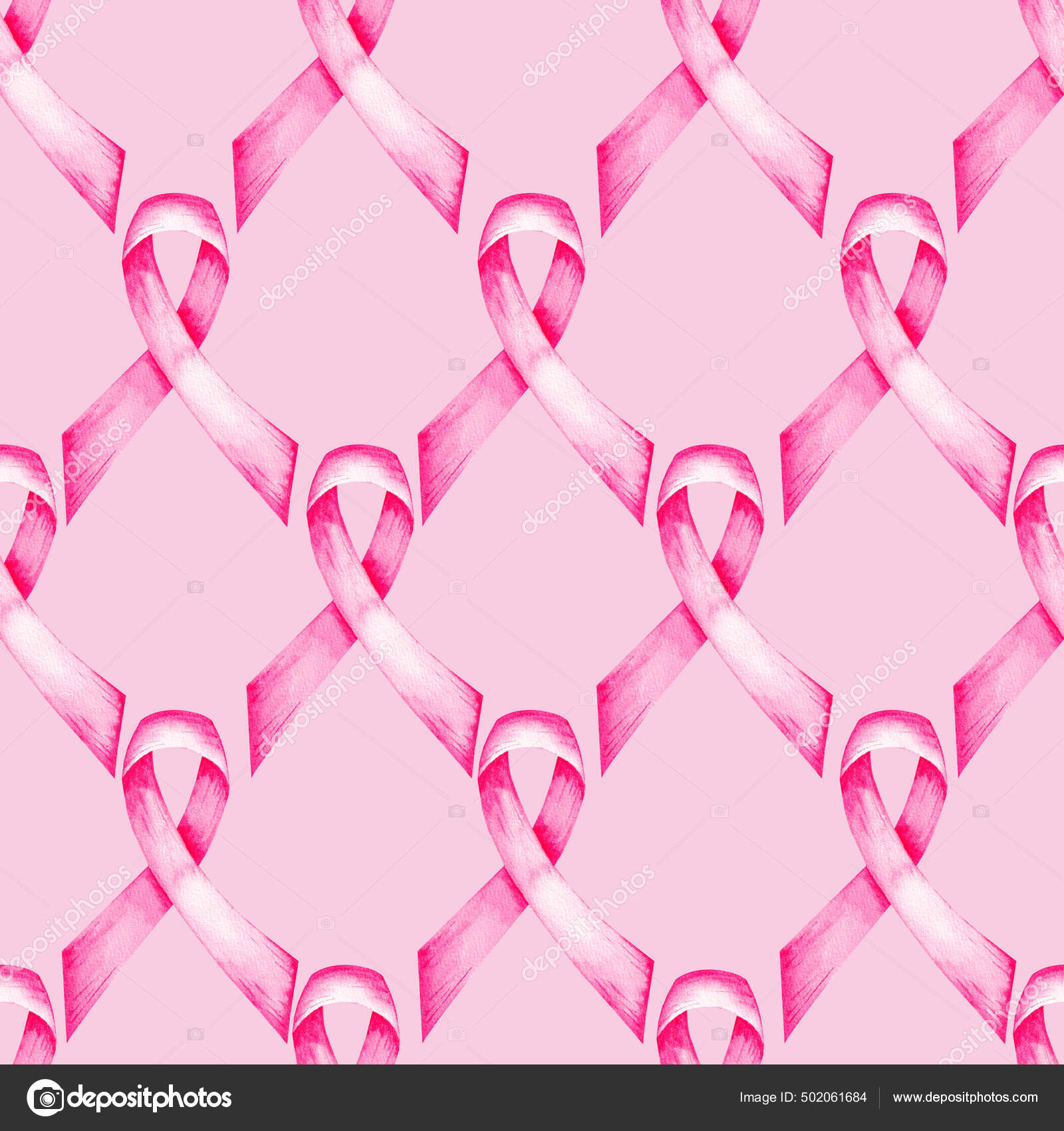 Month Fighting Breast Cancer Pattern Watercolor Women's Health Pink ...