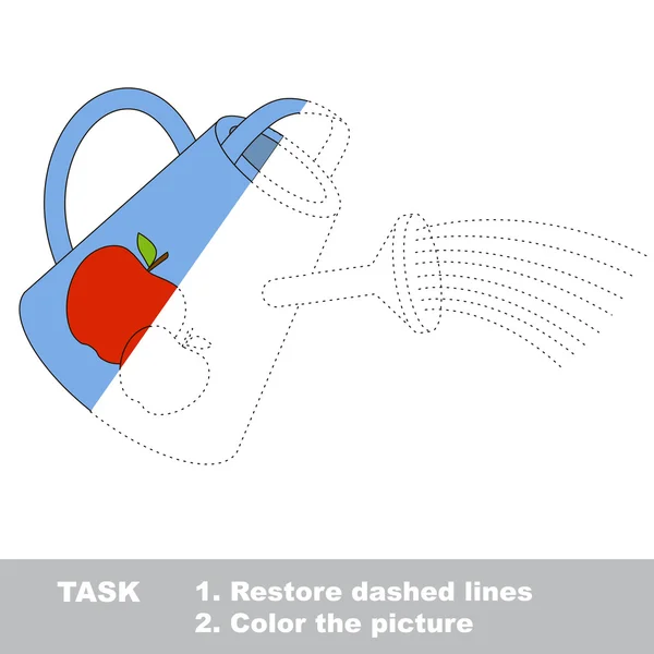 Watering can to be traced. Vector trace game. Stock Vector Image by ...