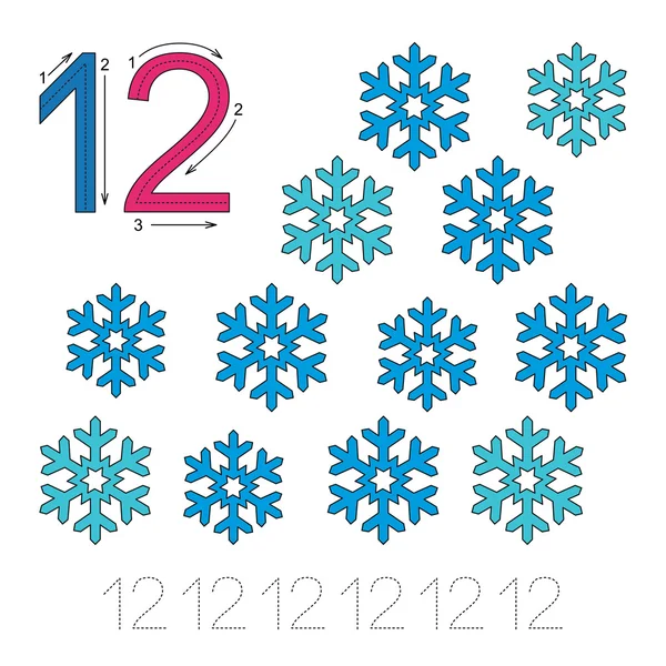Figure 12. Twelve. Learn handwriting. — Stock Vector © Anna_Mikhailova ...