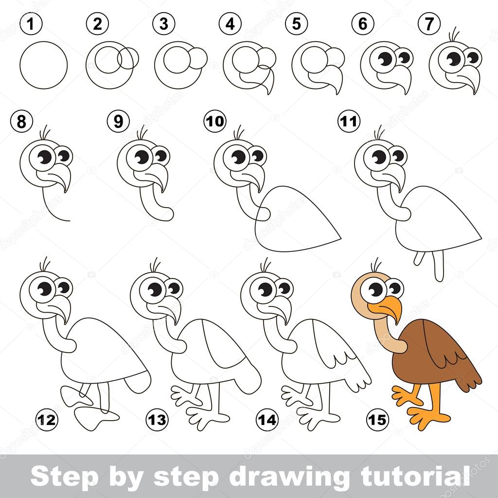Gier. Tekening tutorial — Stockvector © Anna_Mikhailova #106801236