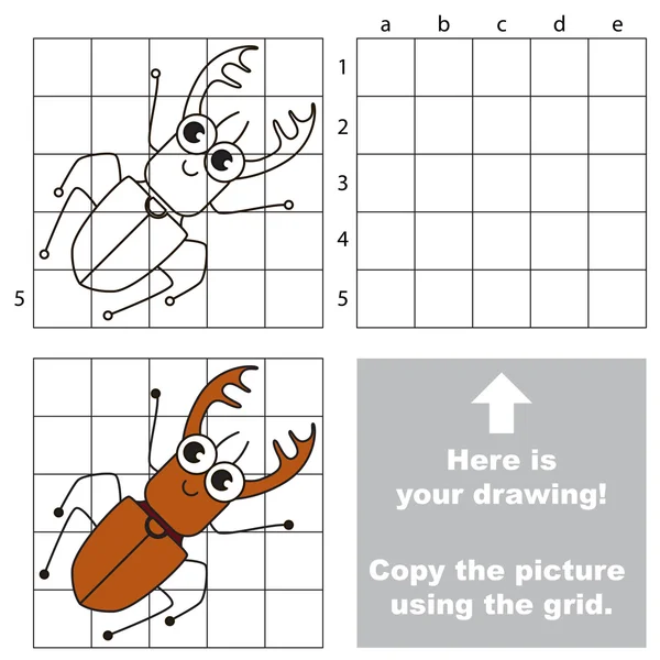 Copy the image using grid, the simple educational kid game. Stock ...