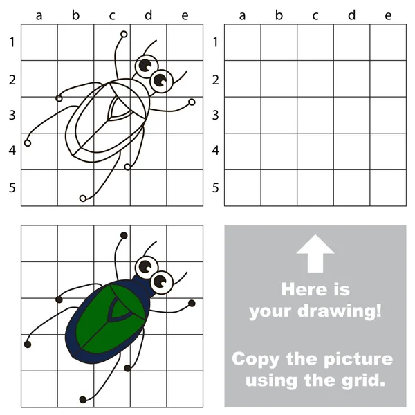 Copy the image using grid, the simple educational kid game. Stock ...