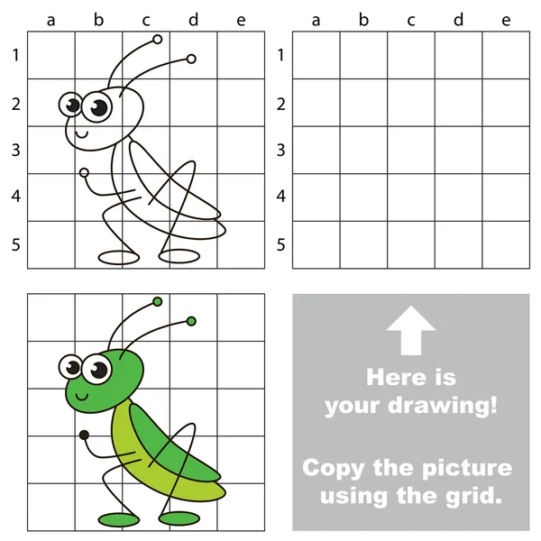 Copy the image using grid, the simple educational kid game. Stock ...
