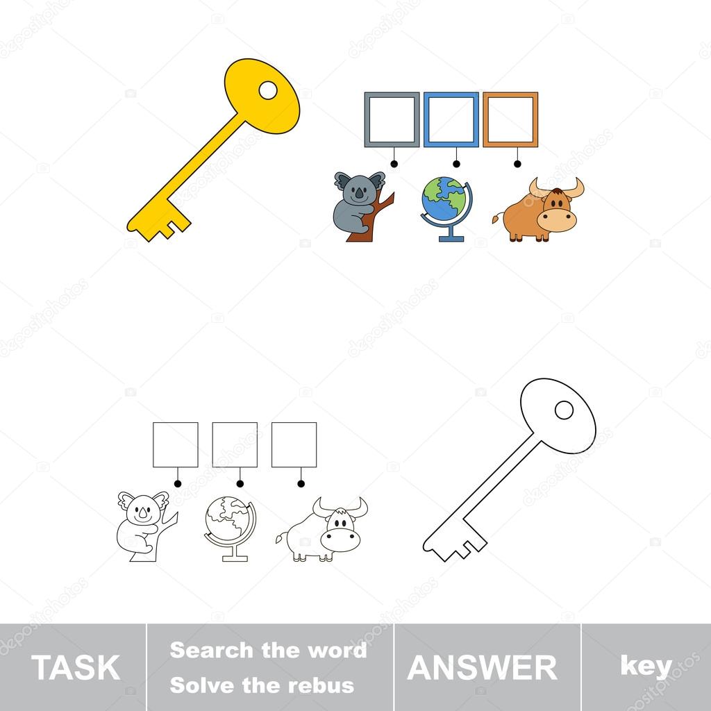 Find hidden word KEY. Stock Vector by ©Anna_Mikhailova 83880872