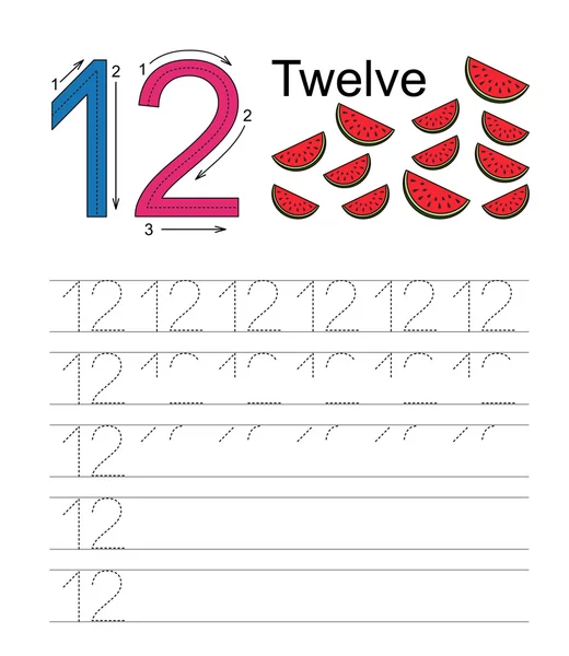 Figure 12. Twelve. Learn handwriting. Stock Vector Image by ©Anna ...