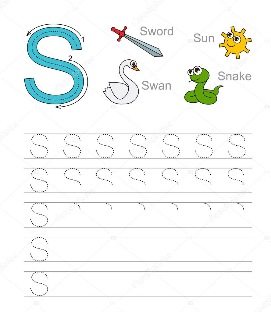Hojas De Trabajo Para Trazar La Letra S