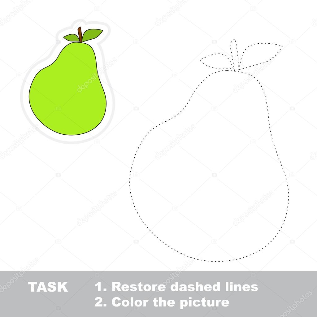 Pear to be traced. Vector trace game. Stock Vector by ©Anna_Mikhailova ...