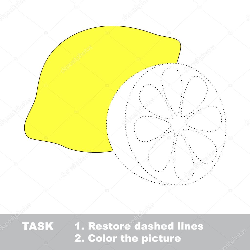 Vector trace game. Lemon to be colored. Stock Vector Image by ©Anna ...