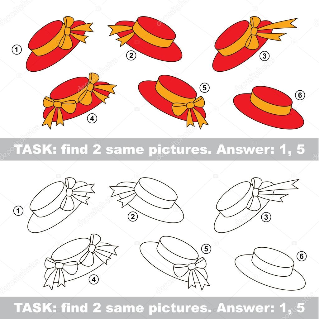 Visual game. Find hidden couple of Hat Stock Vector Image by ©Anna ...