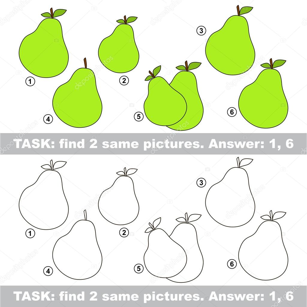 Visual game. Find hidden couple of Pear Stock Vector Image by ©Anna ...