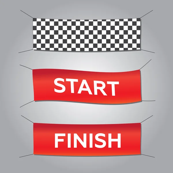 Start Finish Textile Banners Vector Set Flag Sport Race Competition ...