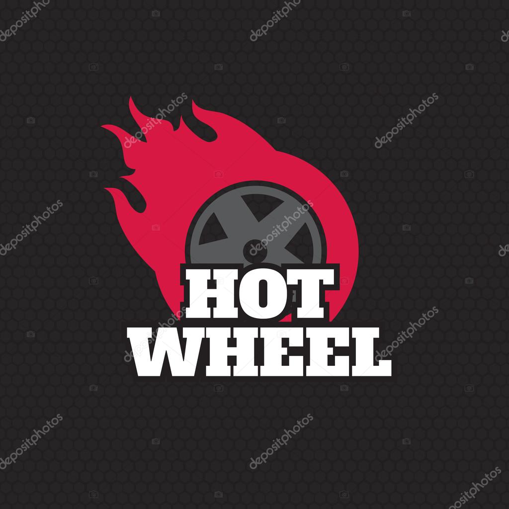 Hot Wheel in Fire flame Logo design — Stock Vector © myub #119582392