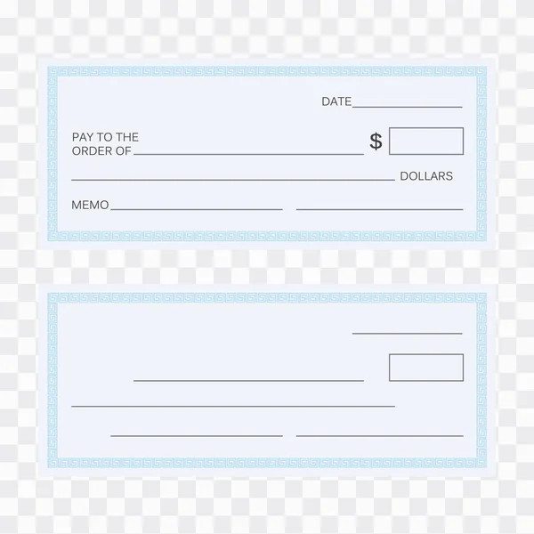 Blank check template. Check vector template. Banking check templ Stock ...