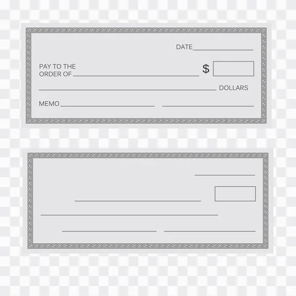 Blank check template. Check vector template. Banking check templ Stock ...