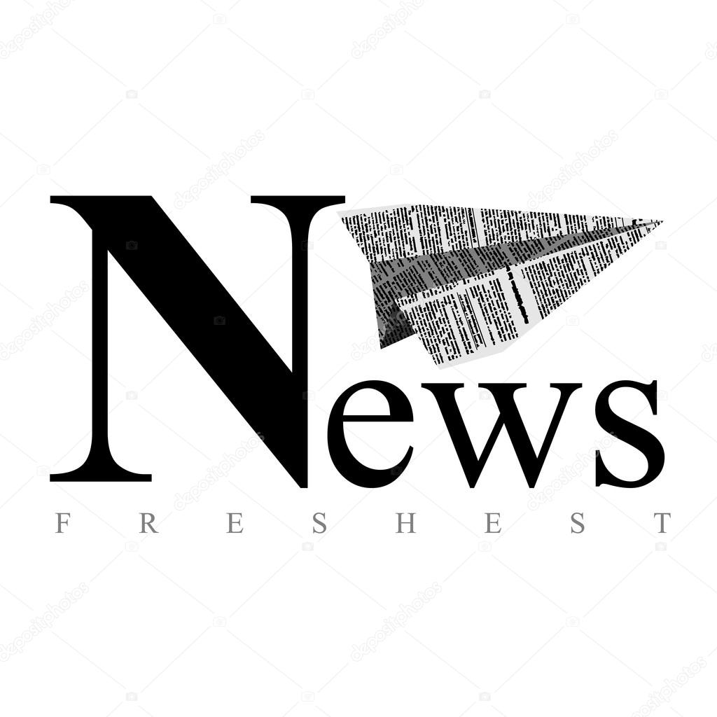 Avión de papel. Logotipo del periódico. Noticias frescas. Vector ...
