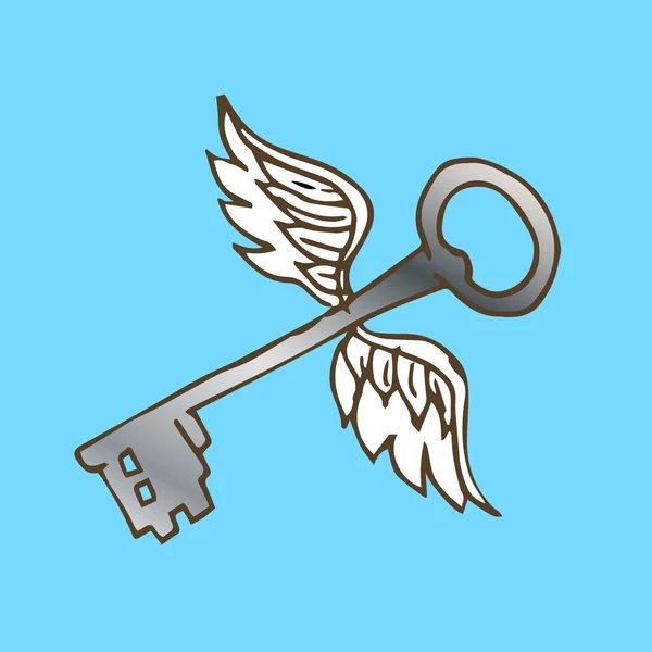 ᐈ Skeleton key with wings stock vectors, Royalty Free silver key ...