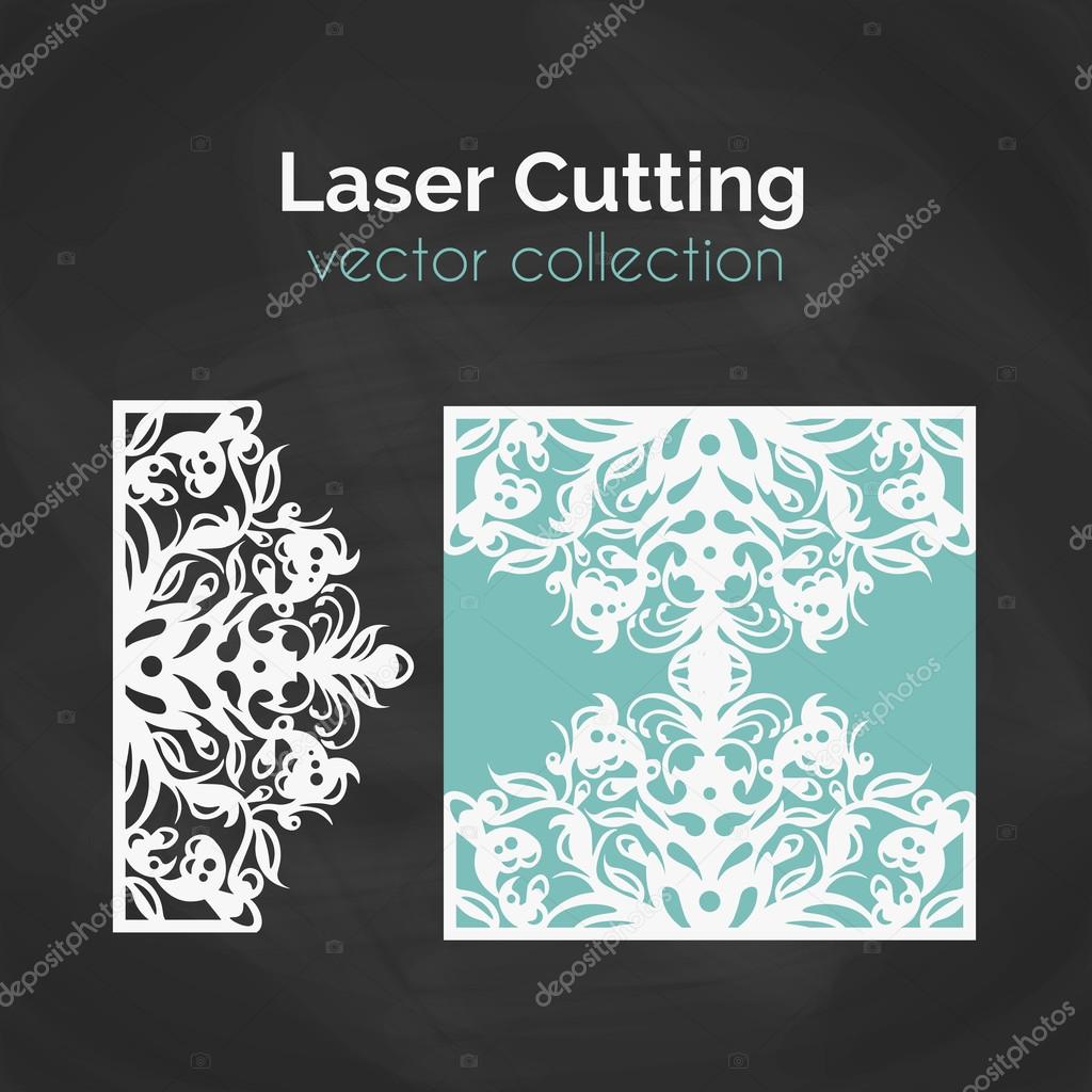 Tarjeta de corte láser. Plantilla para corte por láser. Ilustración de ...