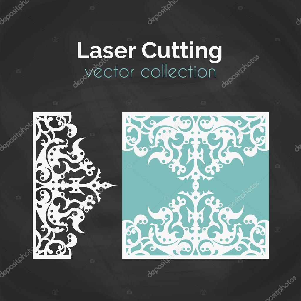 Tarjeta de corte láser. Plantilla para corte por láser. Ilustración de ...