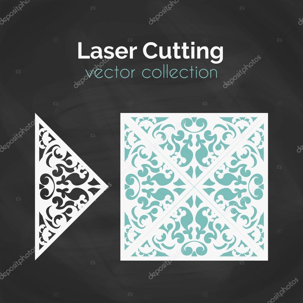 Laser Cut Card. Modelo para corte a laser. Ilustração de recorte com ...