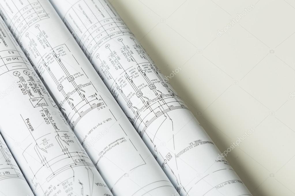 Construction industry Architecture rolls architectural plans project ...