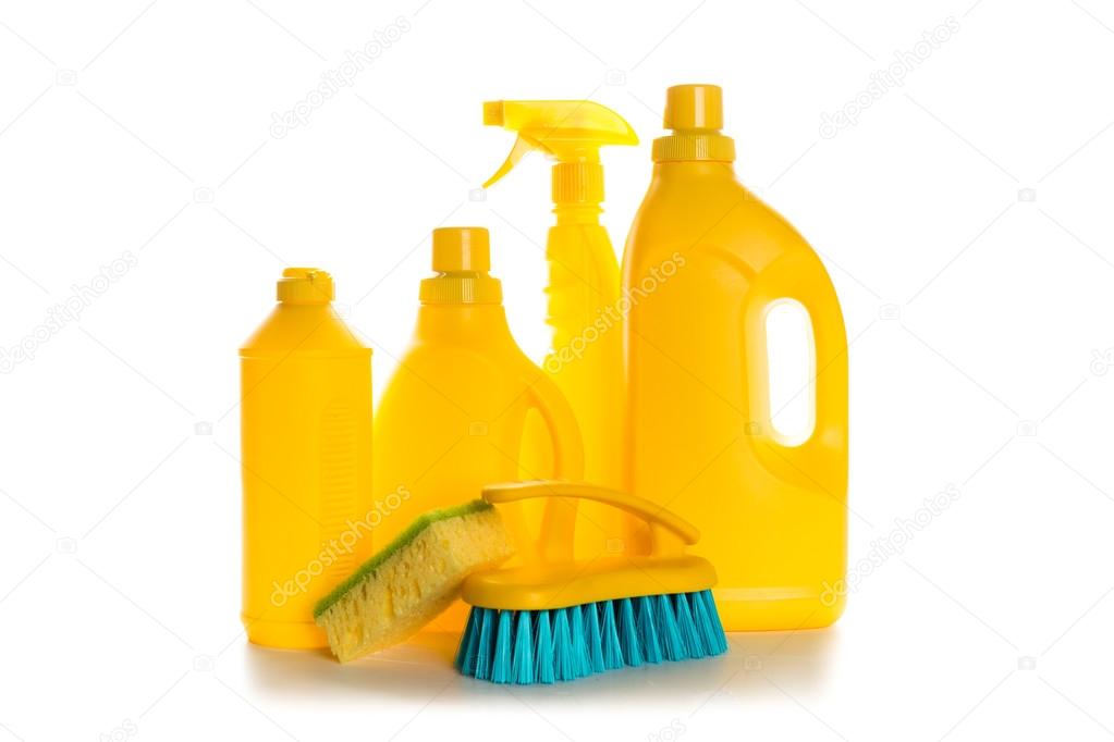 Cleaning products in plastic containers Stock Photo by ©Fotofabrika ...