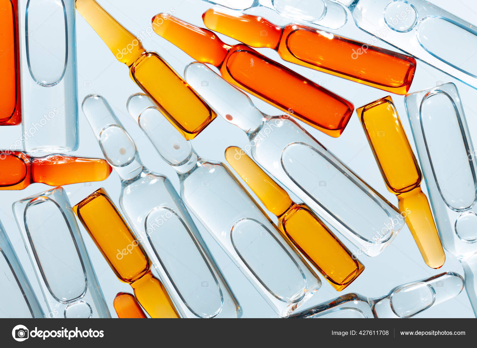 Antecedentes médicos de ampollas para preparaciones inyectables — Foto ...