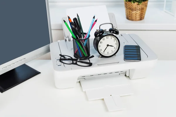 Laptop and printer - Stock Image - Everypixel