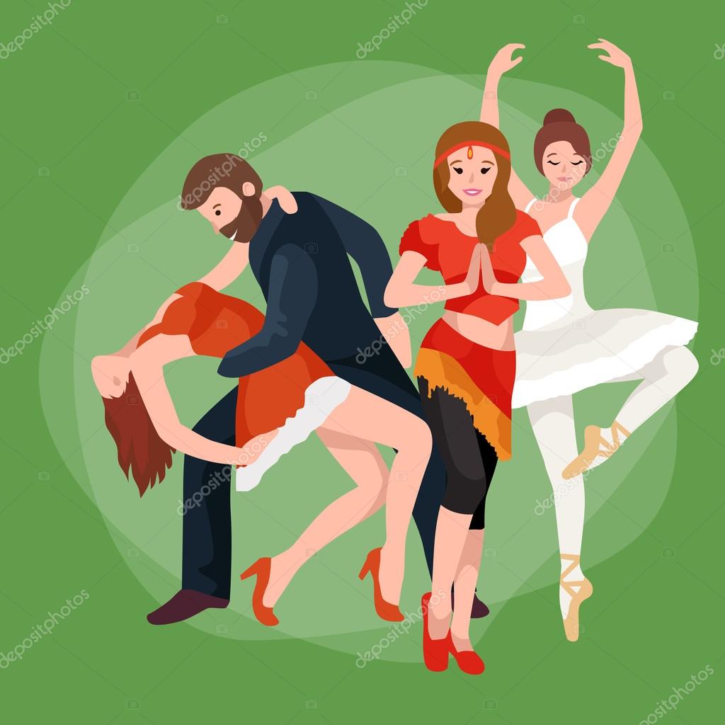 Ilustración vectorial de danza en pareja danza moderna, bachata de ...