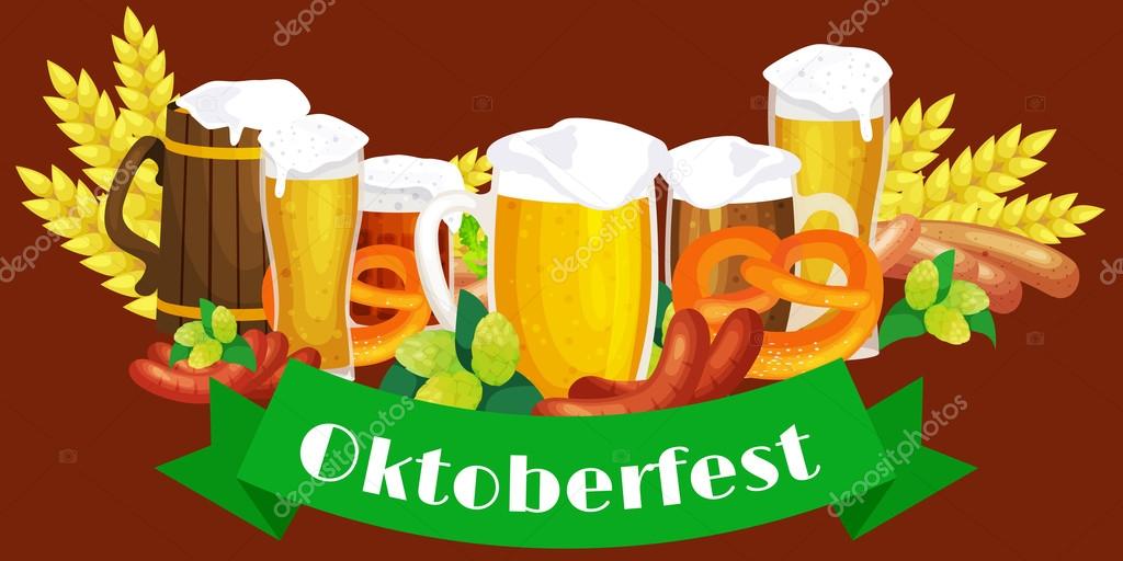 Deutsches bierfest oktoberfest, bayerisches bier im glaskrug ...