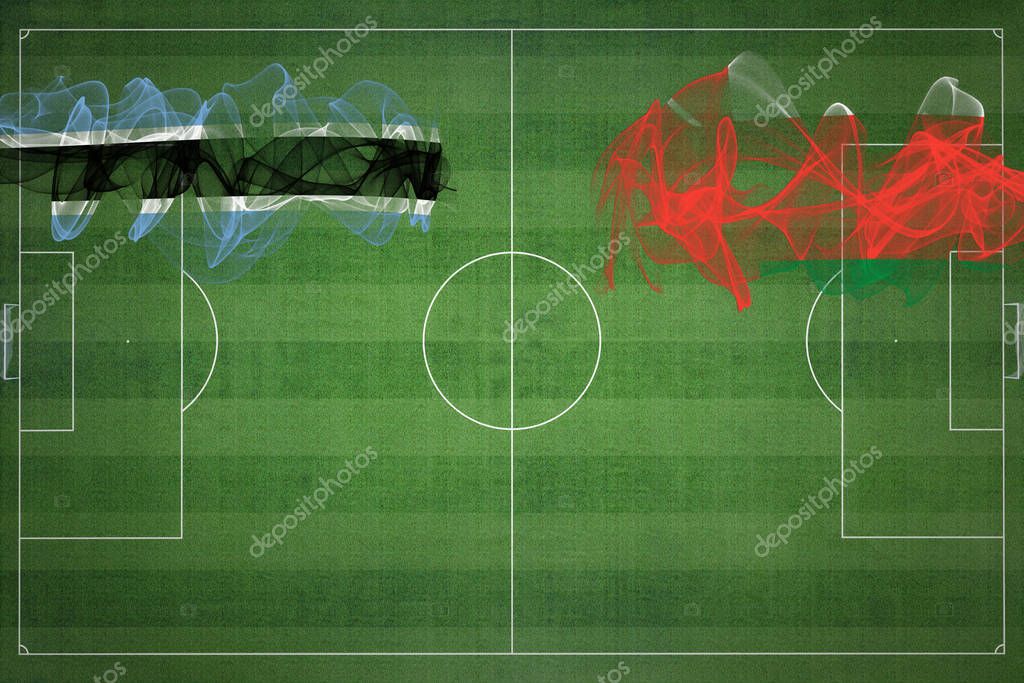 Botswana vs Om n Partido de F tbol, colores nacionales, banderas nacionales, campo de f tbol ...