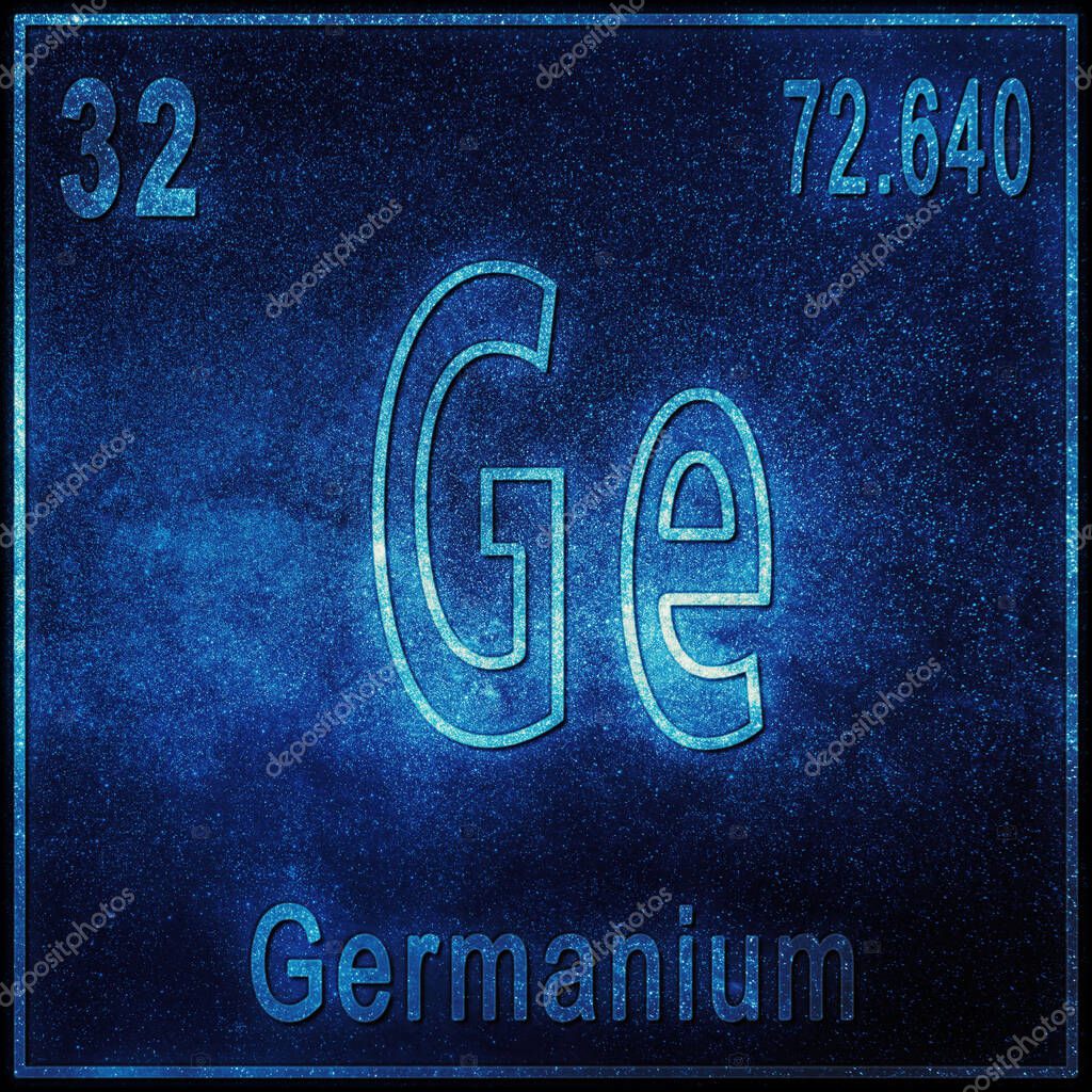 Elemento químico de germanio, signo con número atómico y peso atómico ...