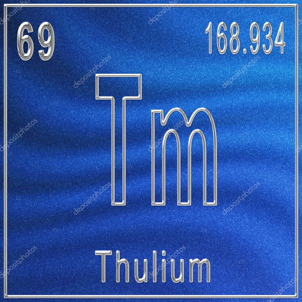 Elemento qu mico de Thulium, signo con n mero at mico y peso at mico ...