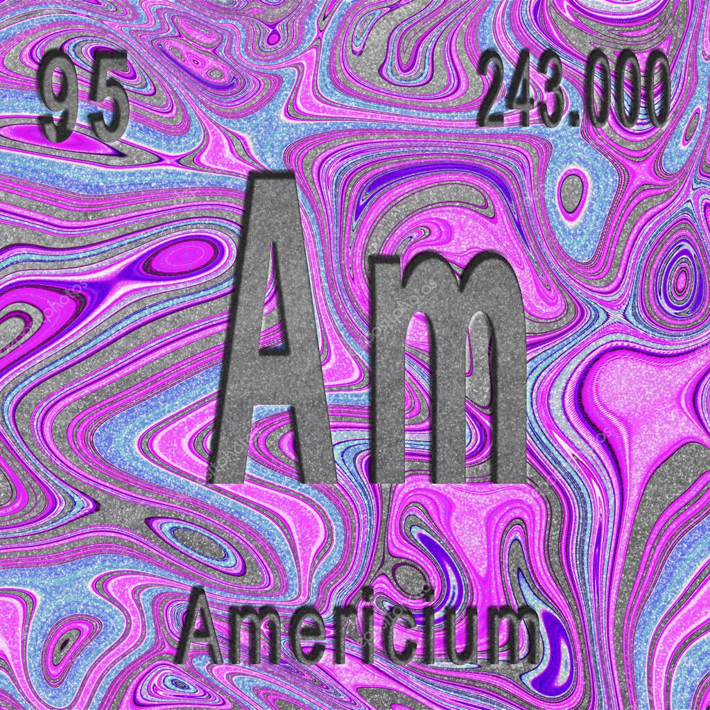 Elemento químico americio, signo con número atómico y peso atómico ...