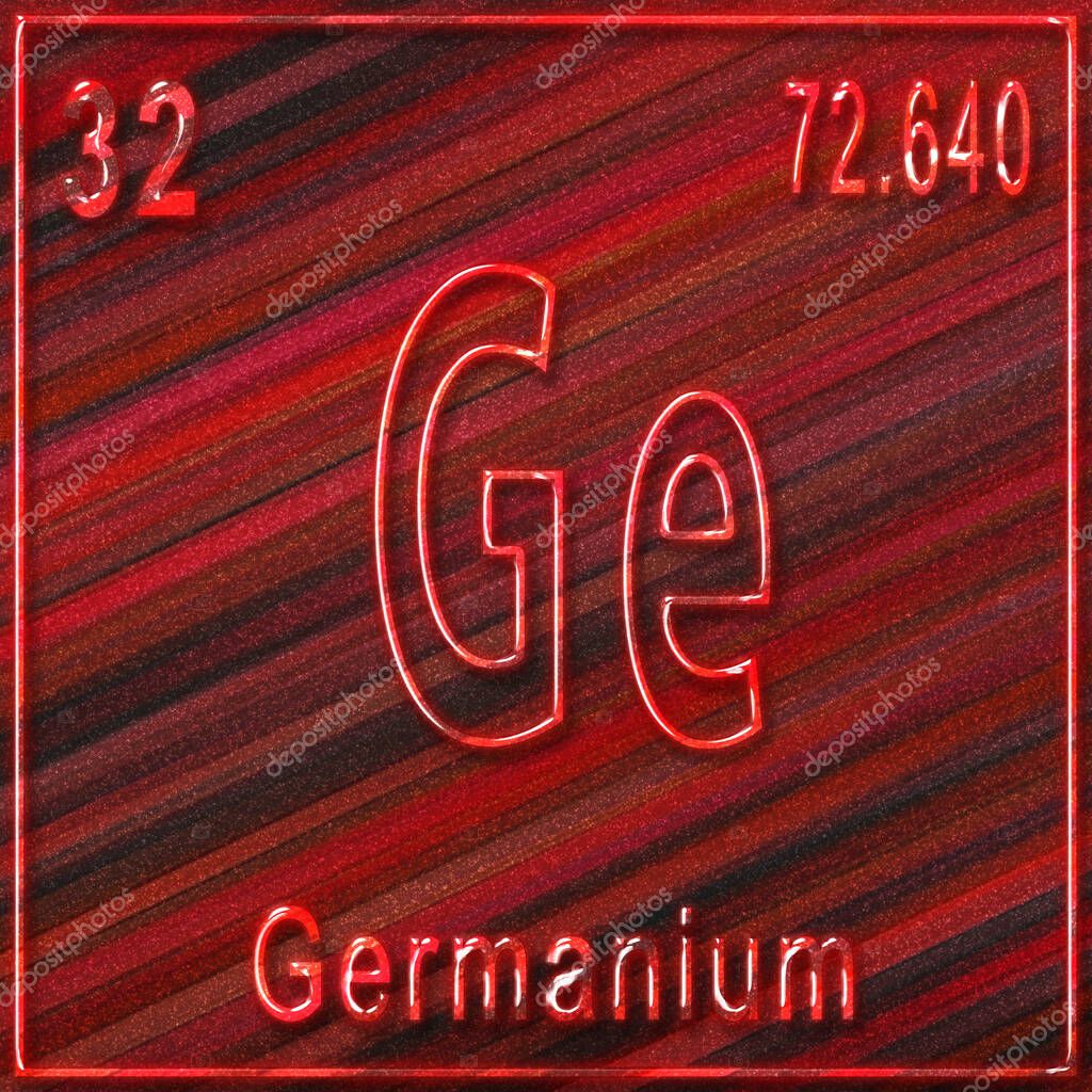 Elemento químico de germanio, signo con número atómico y peso atómico ...