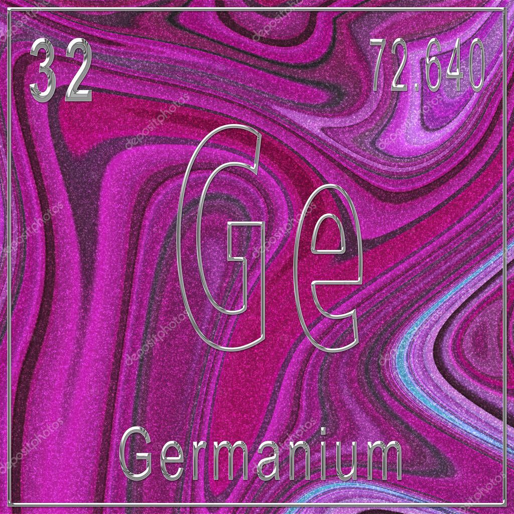 Elemento químico de germanio, signo con número atómico y peso atómico ...