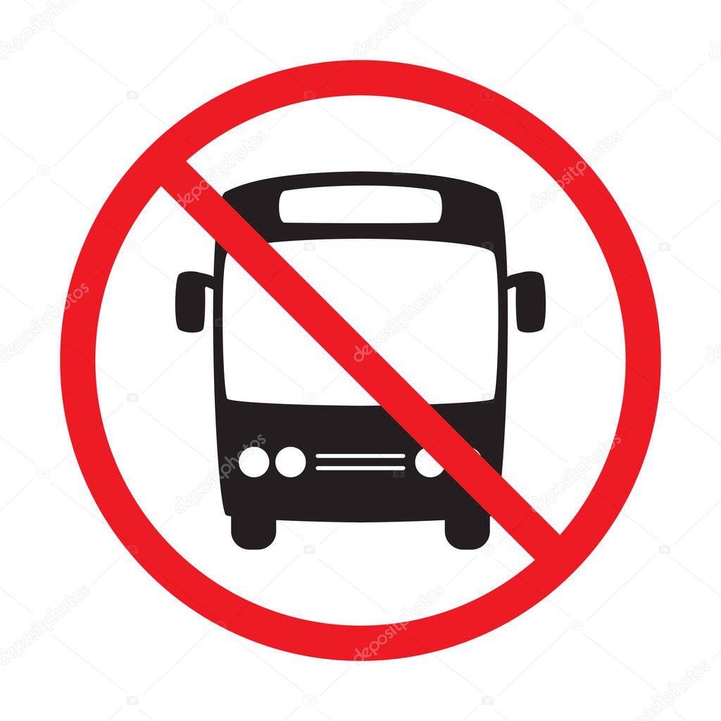 No hay bus permitido prohibición vector icono signo No conducir símbolo ...