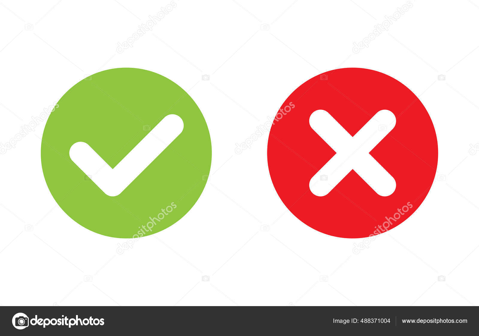 Tick Cross Signs Green Checkmark Red Icons Vector Circle Symbols Stock ... Tick Cross Signs Green Checkmark Red Icons Vector Circle Symbols Stock ...