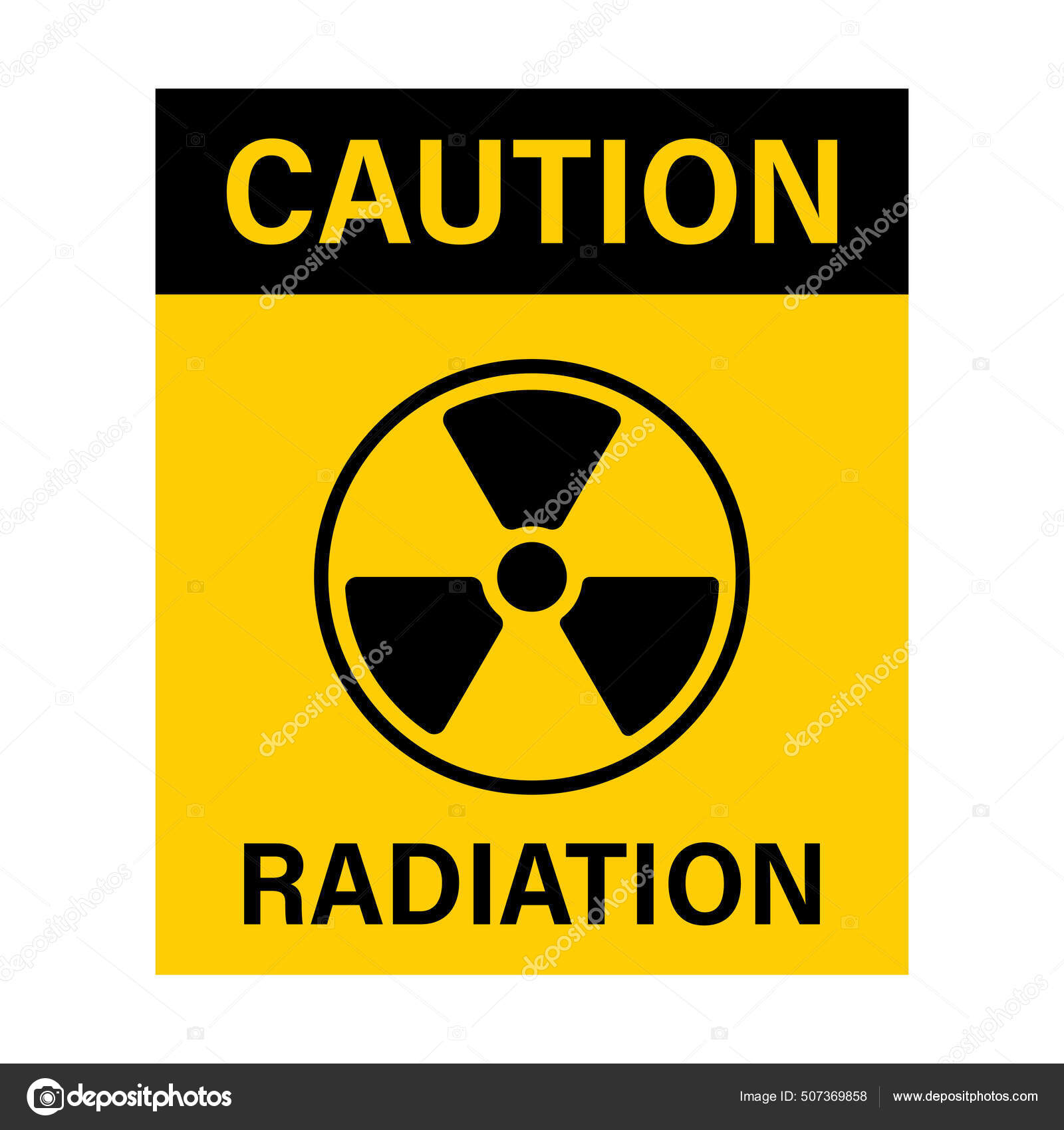 Caution Nuclear Radiation Warning Icon Vector Radioactive Symbol Atomic ...