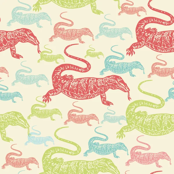 Vector Illustrated desert Varan in engraved technic on white background ...